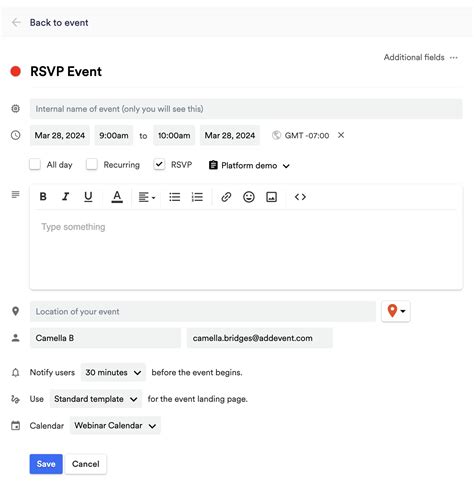 Create And Edit Custom RSVP Form