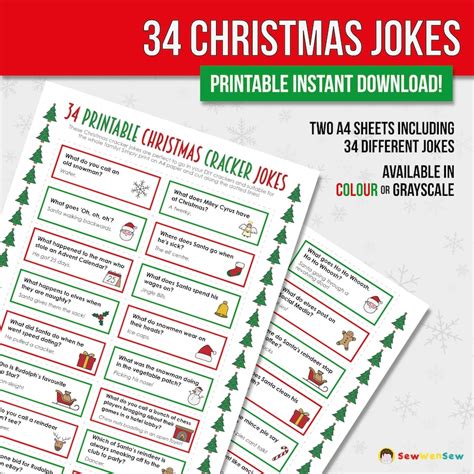 Printable Christmas Cracker Jokes Diy Cracker Jokes A4 Format