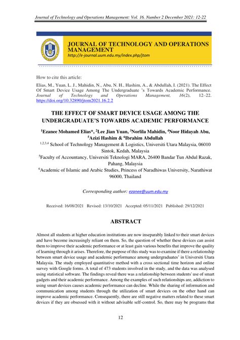 Pdf The Effect Of Smart Device Usage Among The Undergraduates