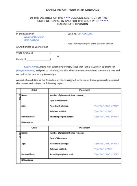 Sample Report Form With Guidance Docslib