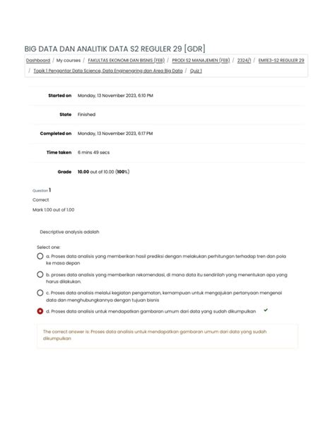 S2 Big Data Quiz 1 Attempt Review Pdf