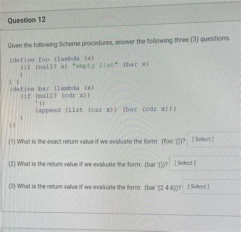 solved given the following scheme procedures answer the