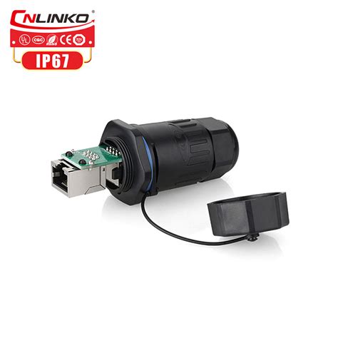 Cnlinko Ip67 Rj45 Connector Rj45 Panel Mount Socket Waterproof Rj45 Connector 1 4 Bayonet Rj45