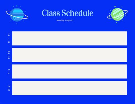 Schedule Class 11 Customizable Schedule Template Shutterstock