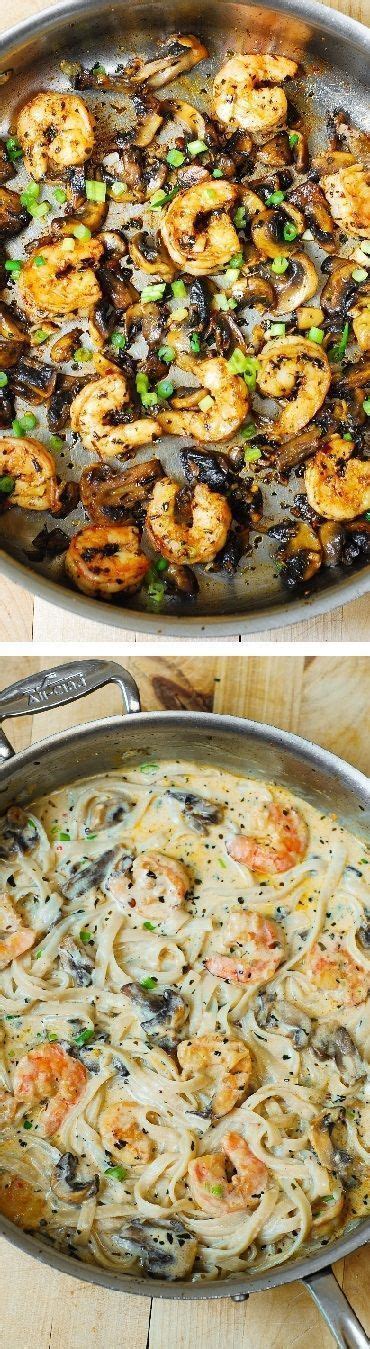 Creamy Shrimp And Mushroom Pasta In A Delicious Homemade Alfredo Sauce