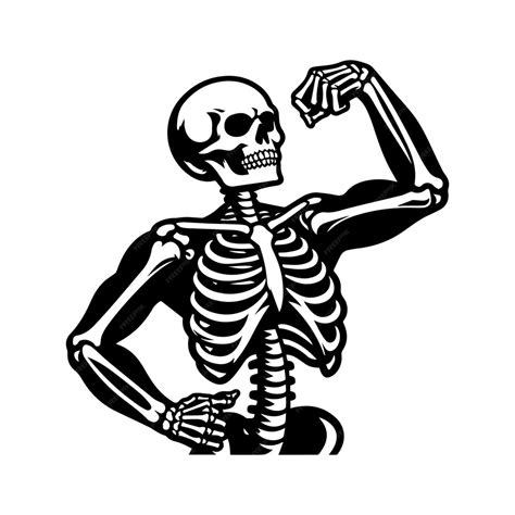 Un Dessin En Noir Et Blanc Dun Squelette Assis Sur Un Sol Vecteur