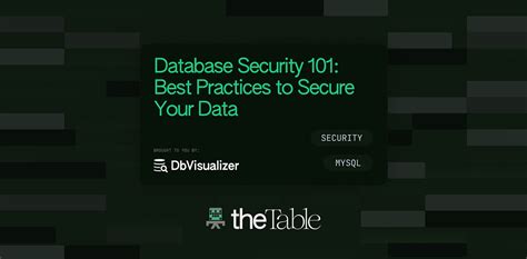 Database Security 101 Best Practices To Secure Your Data The Table