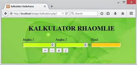 Tutorial Membuat Kalkulator Sederhana Dengan PHP Ksatria Pengelana