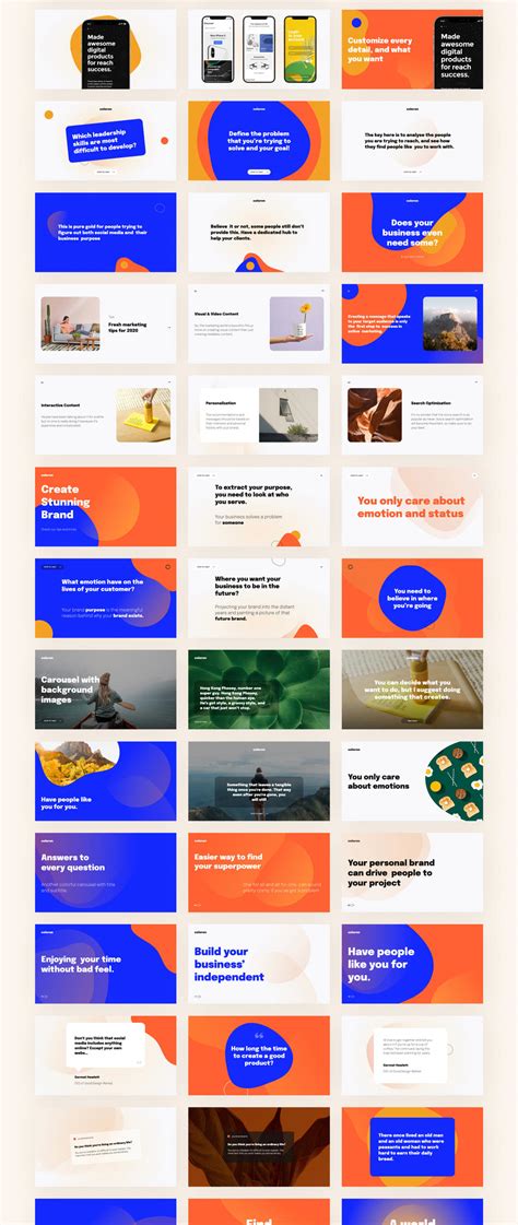 创意和丰富多彩的84个独特的幻灯片，用于powerpoint和keynote，coloron Creative演示文稿模板 Nicepsd 优质设计素材下载站