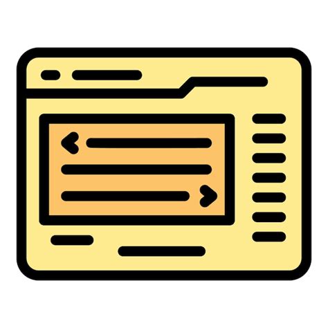 Premium Vector Web Work Icon Outline Vector Software Computer Service System Color Flat