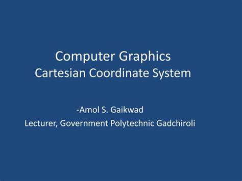 Computer Graphics Cartesian Coordinate Systempdf