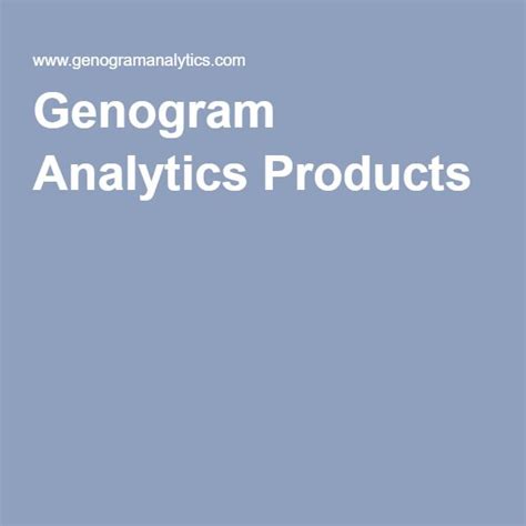 Genogram Analytics Products