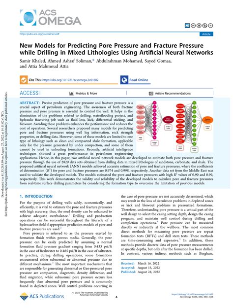 Pdf New Models For Predicting Pore Pressure And Fracture Pressure While Drilling In Mixed