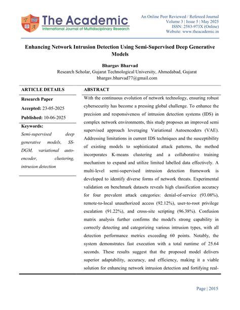 Pdf Enhancing Network Intrusion Detection Using Semi Supervised Deep
