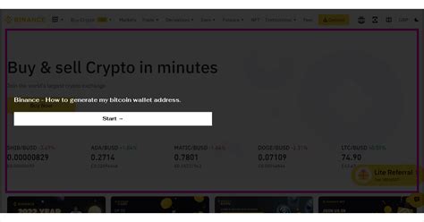binance how to generate my bitcoin wallet address