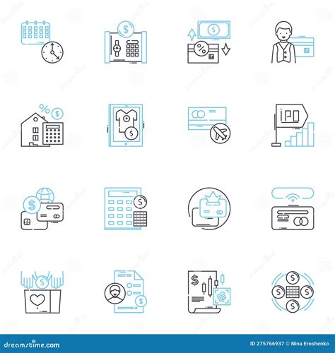 Data Metrics Linear Icons Set Analytics Metrics Statistics Kpis