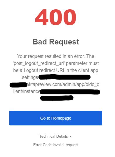 Java Okta Angular The Postlogoutredirecturi Parameter Must Be A Logout Redirect Uri In