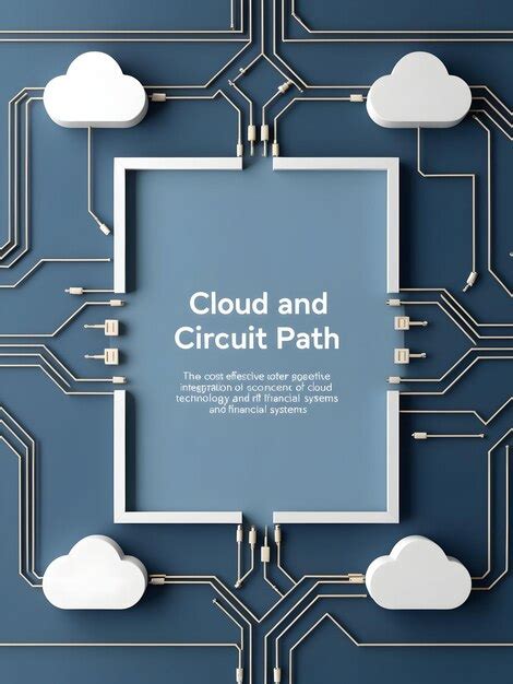 Cloud And Circuit Path Frame Concept As A Minimalistic Border Frame Featuring Cloud Icons