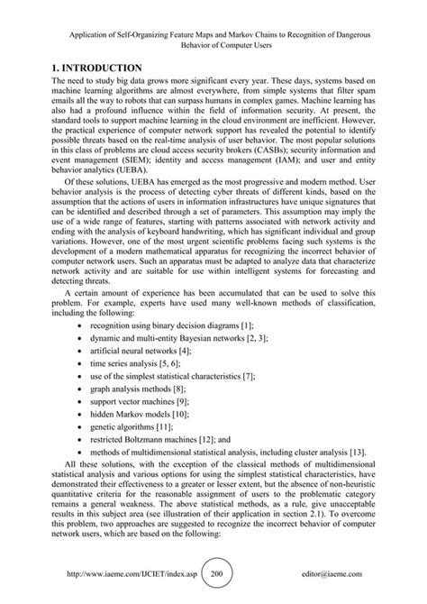 application of self organizing feature maps and markov chains to