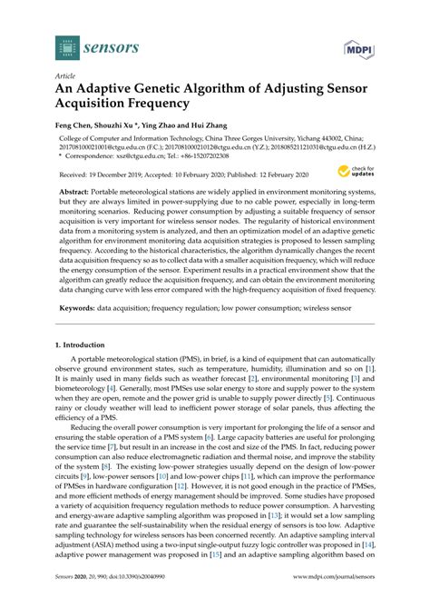 pdf an adaptive genetic algorithm of adjusting sensor acquisition