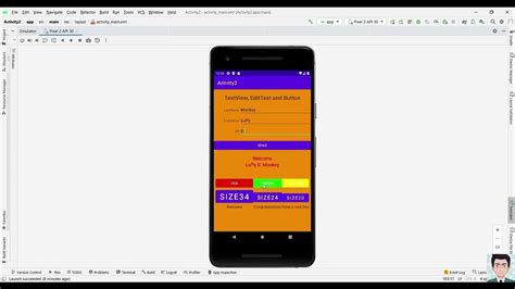 Android Studio Activity 2 Text View Edittext And Button Youtube