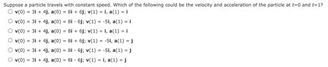 Solved Suppose A Particle Travels With Constant Speed Which Chegg