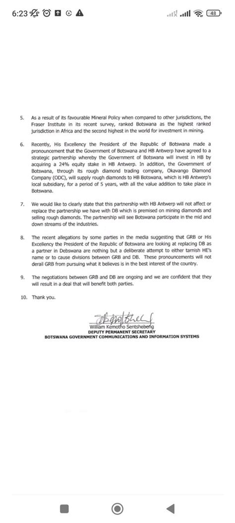 Botswana Government On Twitter Press Release Botswana Governments Response To Media Articles