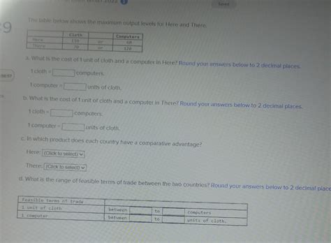 solved saved the table below shows the maximum output levels