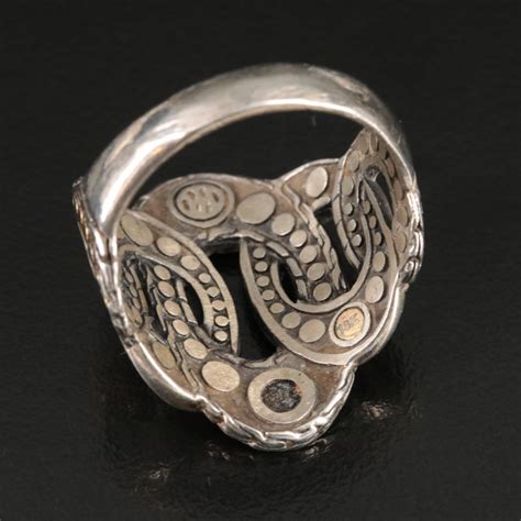 John Hardy Dot Sterling And 18k Interlocking Ovals Ring Everything But The House
