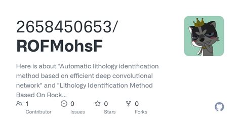 GitHub ROFMohsF Here Is About Automatic Lithology Identification Method Based On