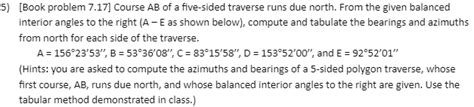 solved [book problem 7 17] course ab of a five sided