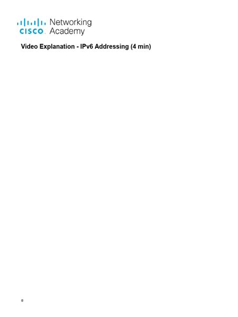 6113 Video Explanation Ipv6 Addressing Pdf