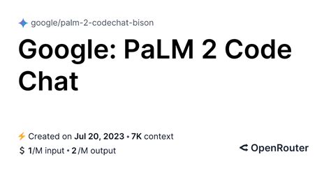 Palm 2 Code Chat Api Providers Stats Openrouter