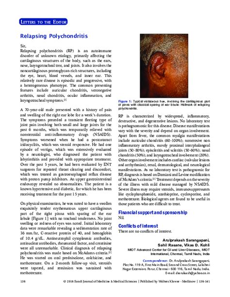 Pdf Relapsing Polychondritis Sahil Rasane