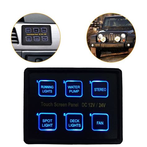 12V 24V 6 Gang LED Touch Screen Slim Switch Control Panel Car Boat Truck Caravan EBay