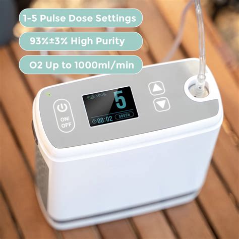 Portable Oxygen Concentrator With Real Time O2 Feedback Up To 9 Hours With 2 Batteries For