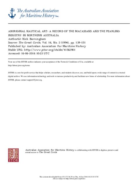 Pdf Aboriginal Nautical Art A Record Of The Macassans And The