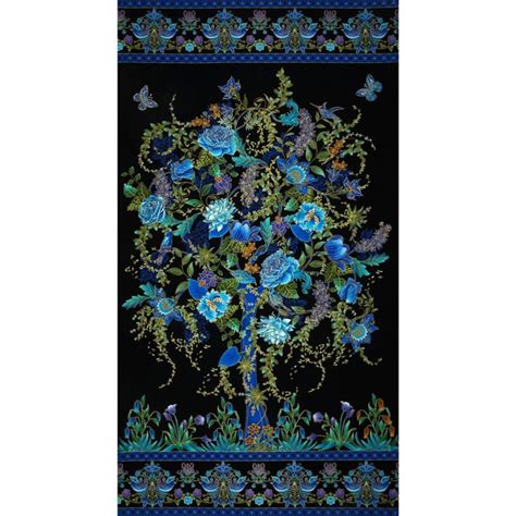 Gertrude Shawl Fabric Tree Quilt Fabric Cotton Panels Fabric Panels Shades Of Purple