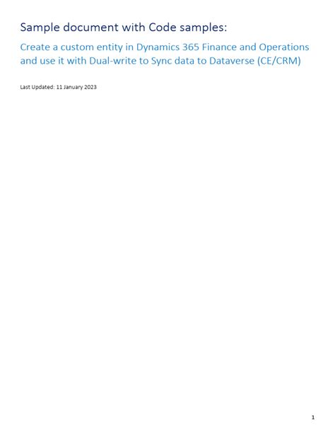 dual write 005 create a custom entity in fando and then use it with