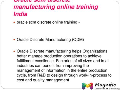 Ppt Oracle Scm Discrete Manufacturing Online Training Powerpoint Presentation Id 6758750