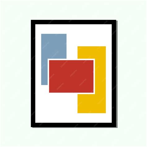 Premium Vector Colorful Paper Rectangle Geometric Shapes Modernism Aesthetic Poster Brutalism