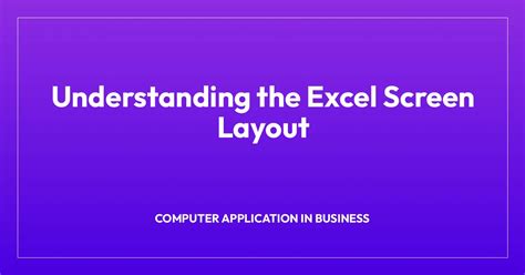 Understanding The Excel Screen Layout • Bcom Institute