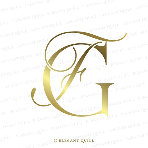 Duogram Fg Initials Logo Elegant Quill