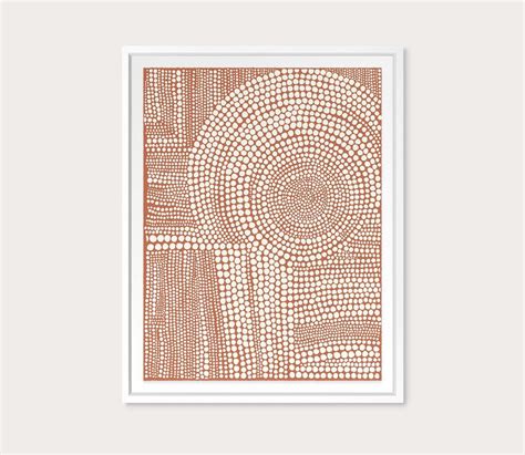 Clustered Dots B In Red Digital Print
