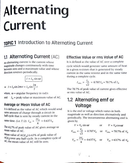 SOLUTION: Alternating current physics class 12 - Studypool