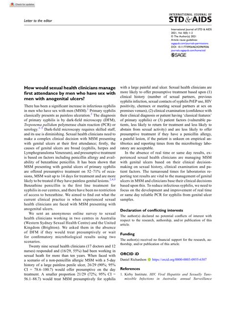 PDF How Would Sexual Health Clinicians Manage First Attendance By Men Who Have Sex With Men