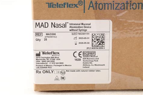 New Teleflex Medical Mad300 Box Of 25 Nasal Intranasal Mucosal