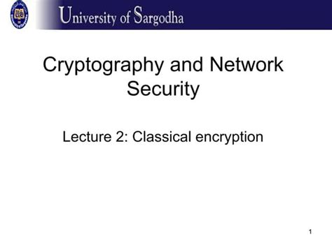 Classical Encryption Ppt Information And Network Security Computing