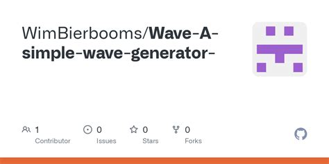 Github Wimbierbooms Wave A Simple Wave Generator