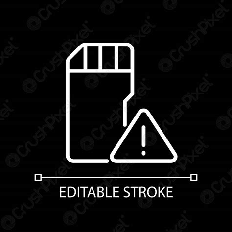 Low Disk Space Warning White Linear Icon For Dark Theme Stock Vector 5327508 Crushpixel